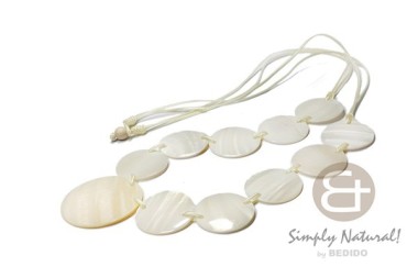 Long Necklace White Kabibe Shell